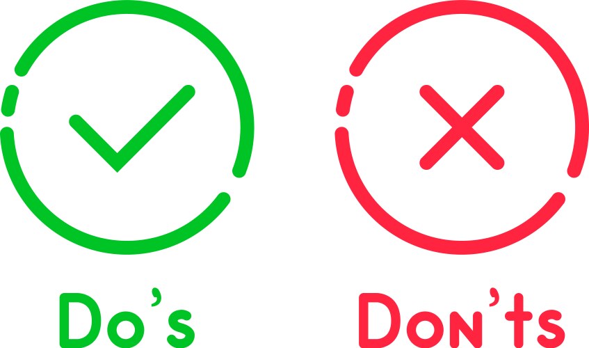 Right And Wrong Icon Cartoon Set Royalty Free Vector Image