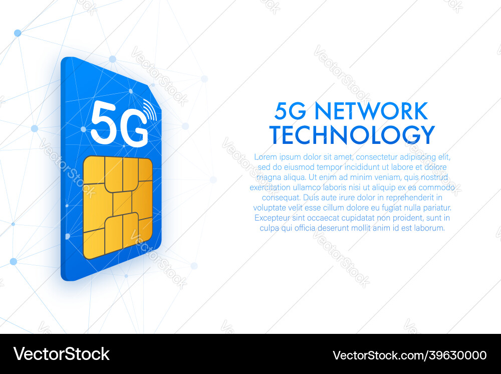 5g sim card isometric view mobile Royalty Free Vector Image