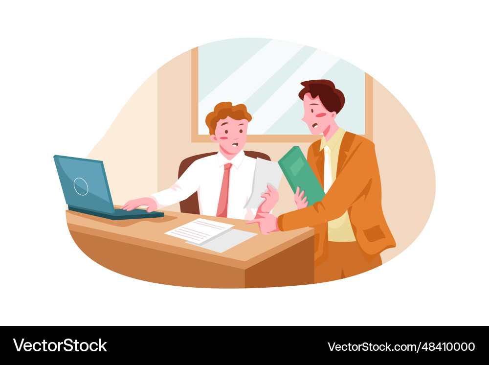 Business people solving issue Royalty Free Vector Image