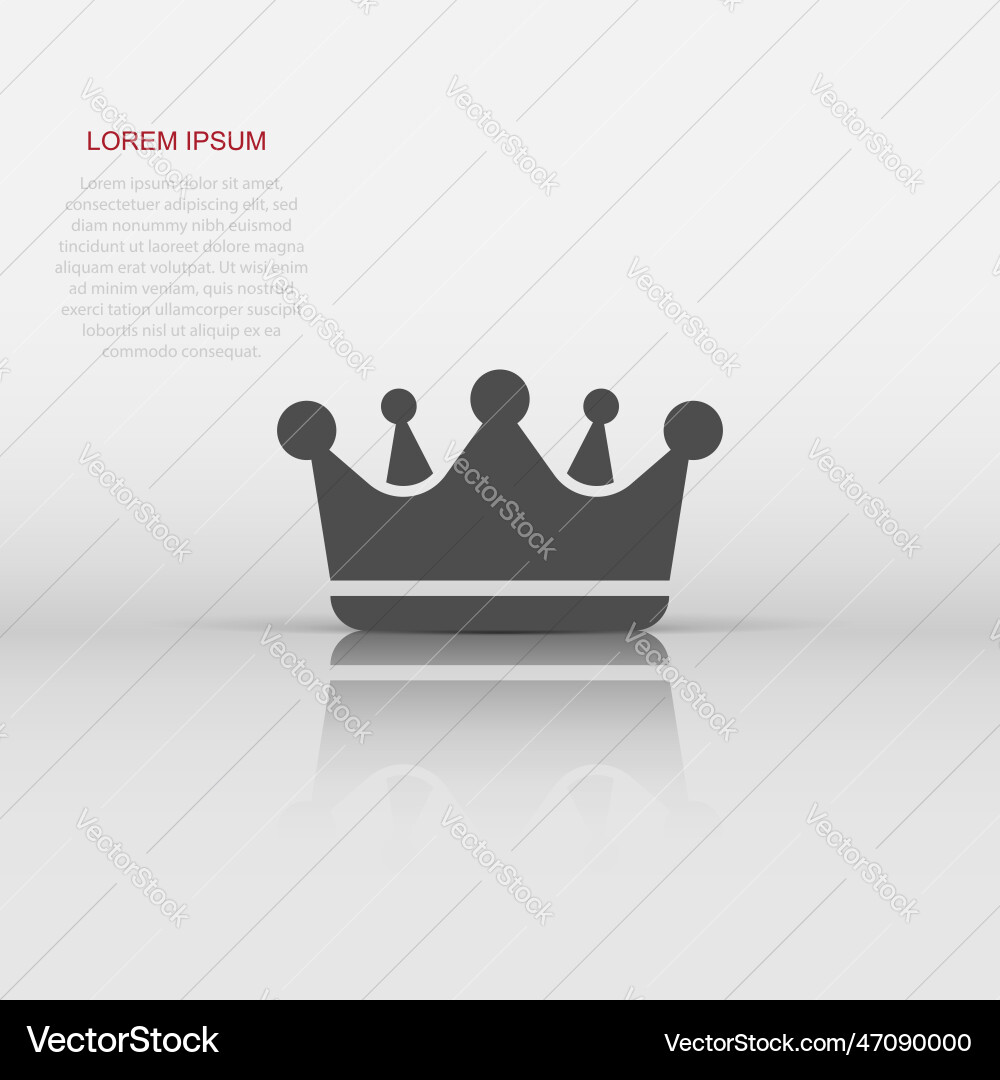 Crown diadem icon in flat style royalty Royalty Free Vector