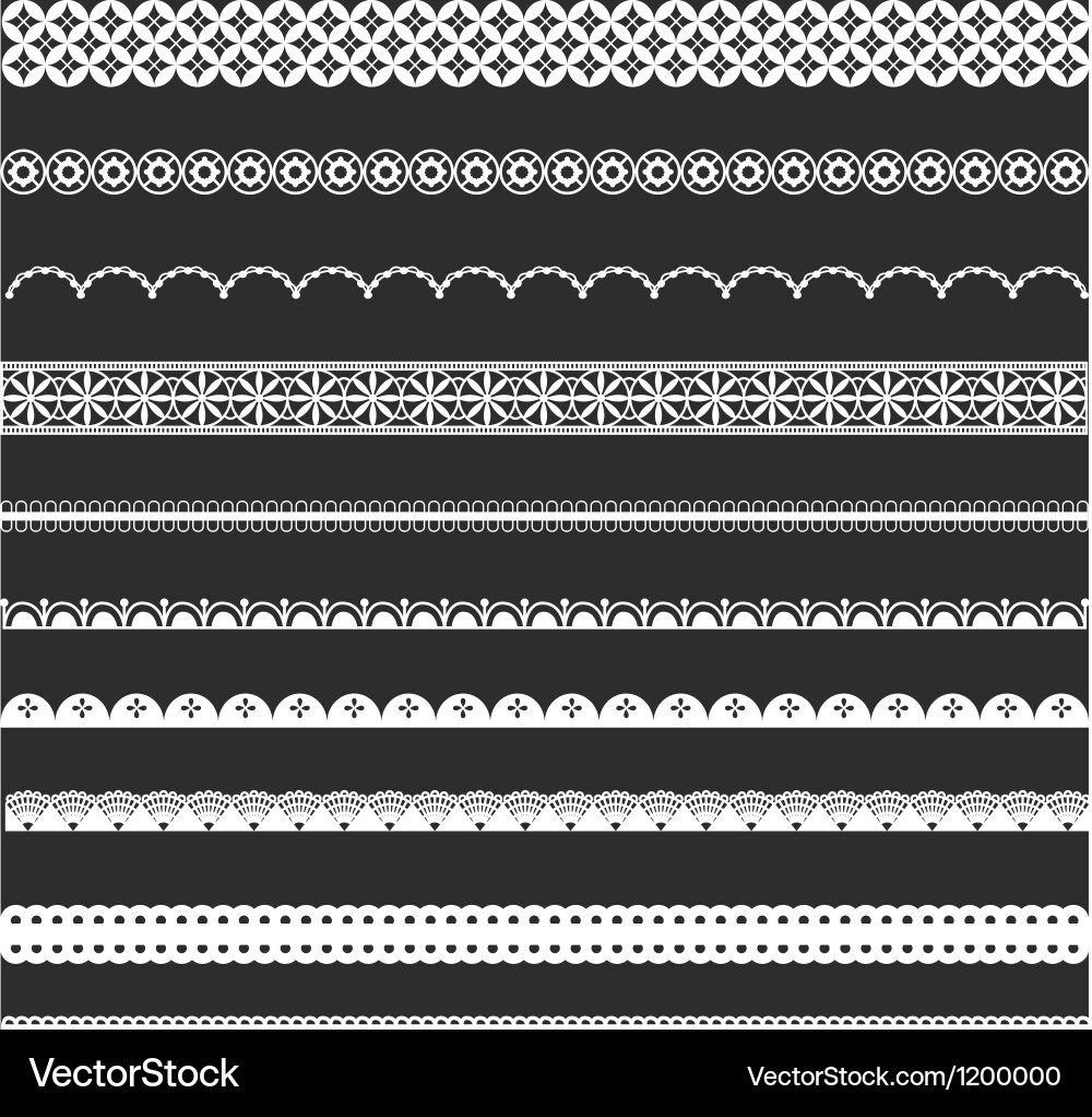 Decorative lace borders Royalty Free Vector Image