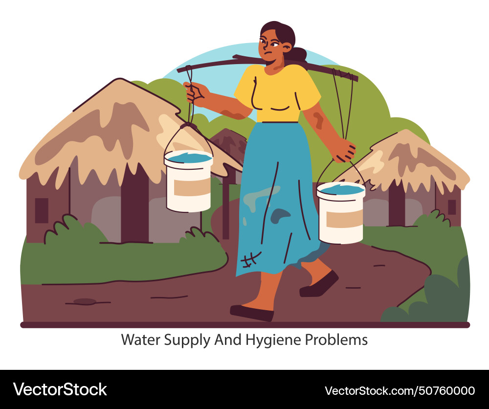 Global water crisis theme flat Royalty Free Vector Image