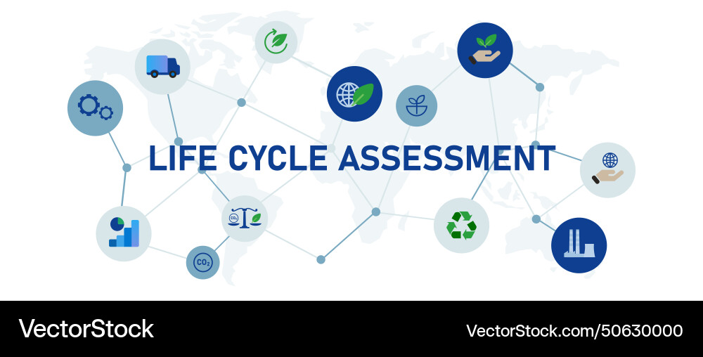 Icon life cycle assessment analysis environmental Vector Image