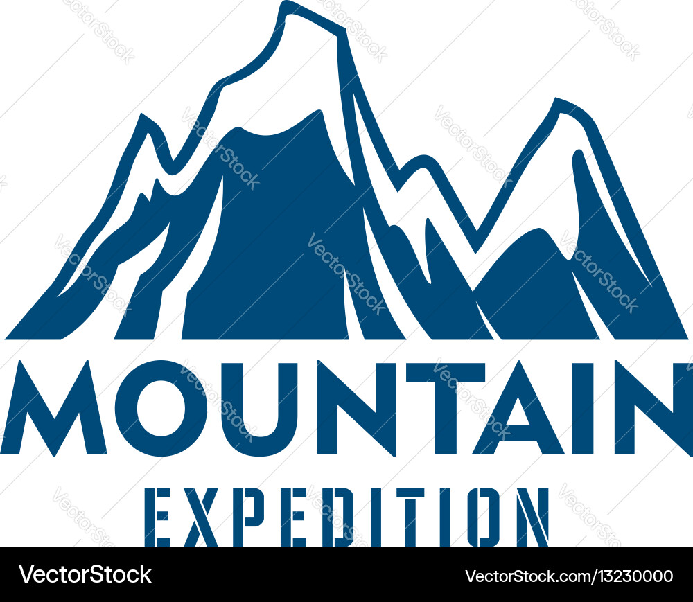Mountain expedition alpine sport icon Royalty Free Vector