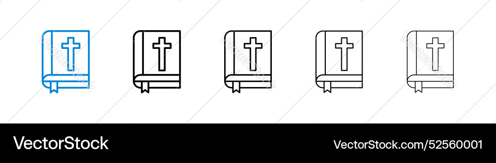 Bible icon set on white background Royalty Free Vector Image
