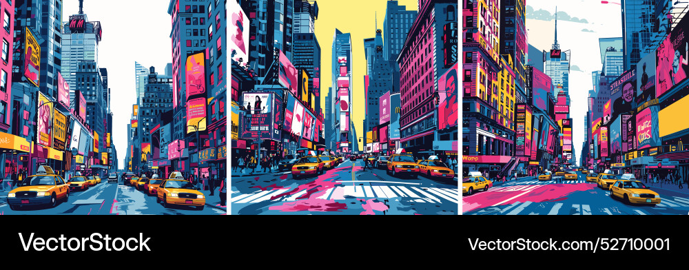 Broadway Cityscape Royalty Free Vector Image - VectorStock