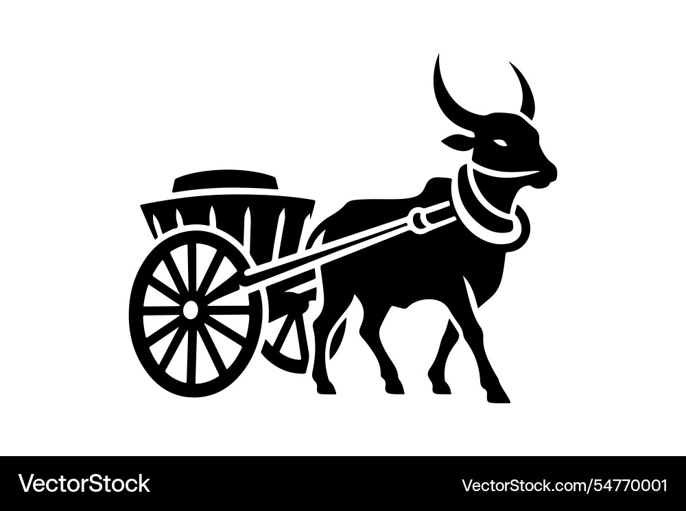 Bullock cart silhouette unique designs – Royalty-Free Vector | VectorStock