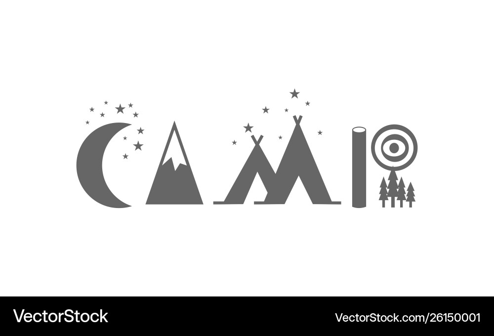 Camping camp emblem logo Royalty Free Vector Image