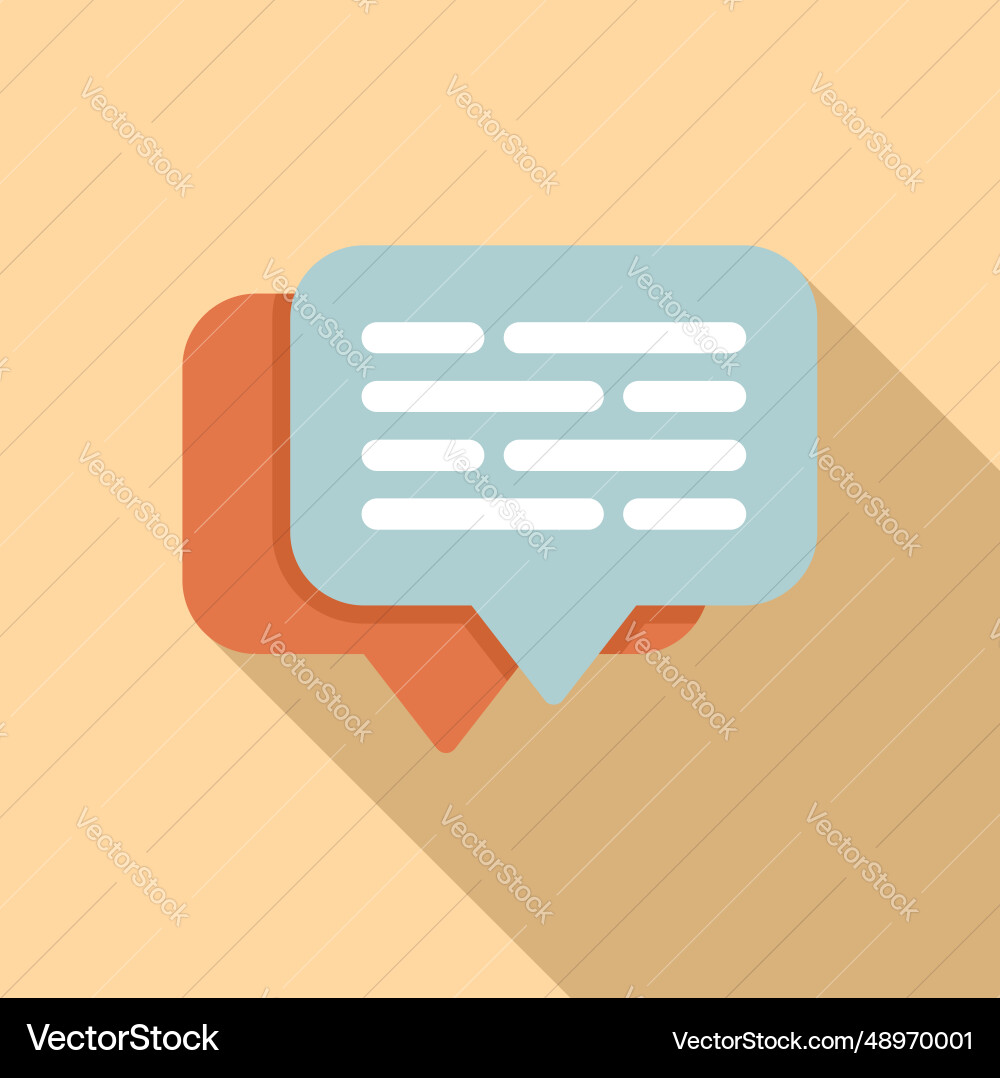 Chat icon flat web message Royalty Free Vector Image
