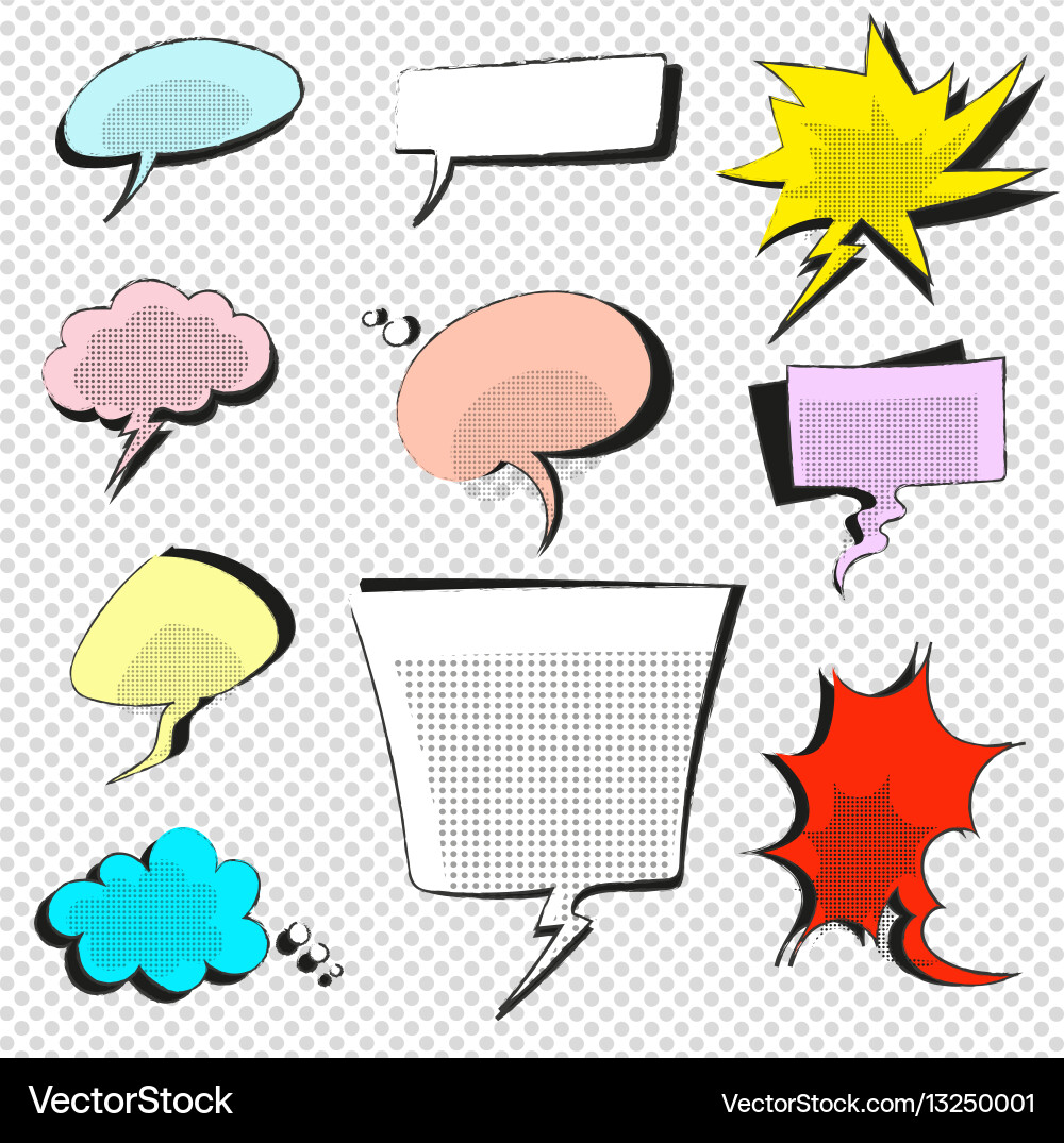 Comic icons speech bubble Royalty Free Vector Image
