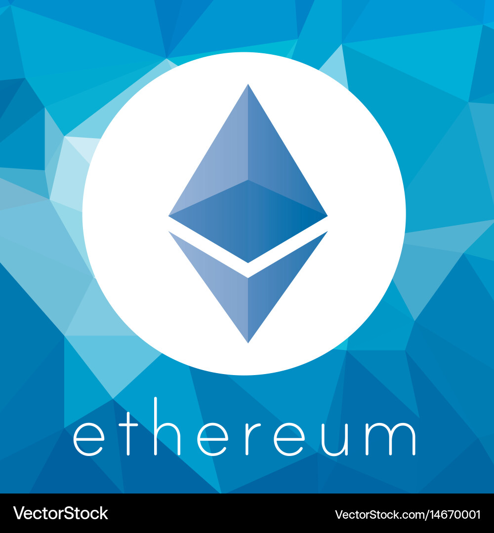 Ethereum cripto currency logo Royalty Free Vector Image