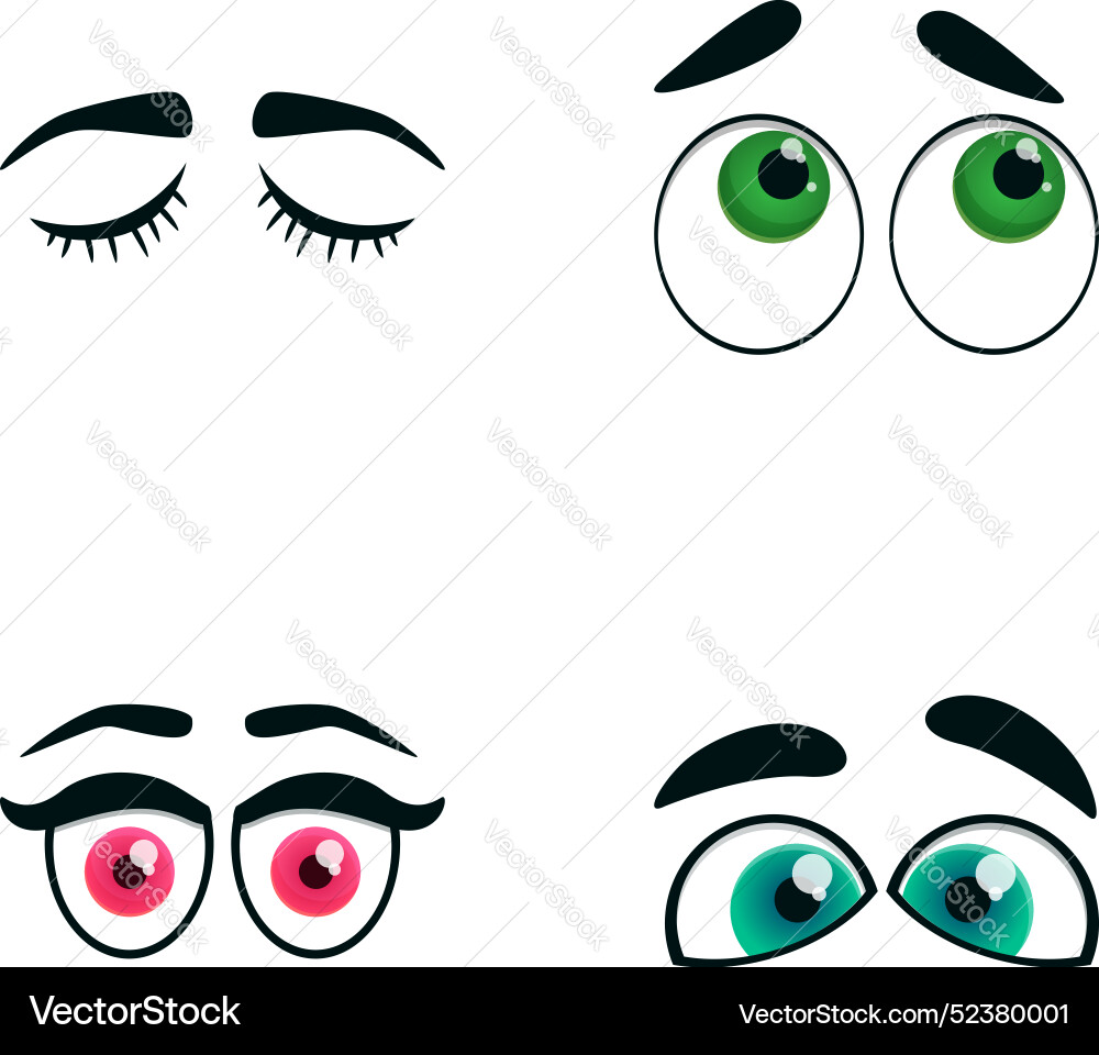 Eye icons set cartoon Royalty Free Vector Image