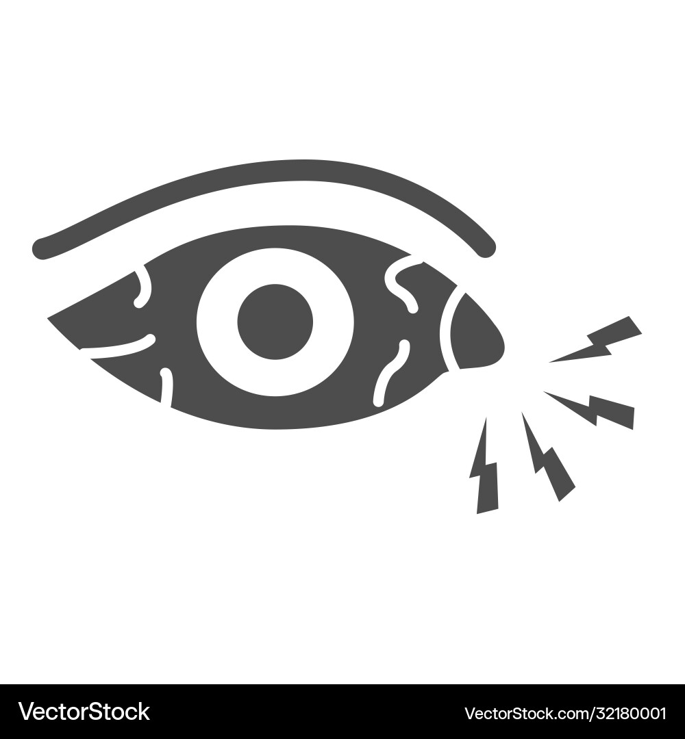 Eye pain and infection solid icon illness Vector Image