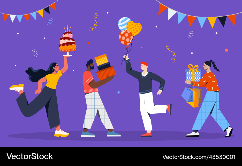 Happy birthday concept Royalty Free Vector Image
