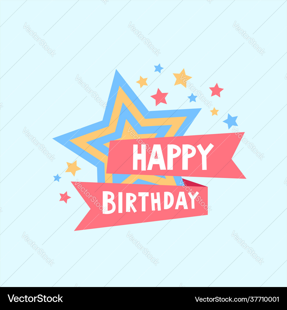 Happy birthday sticker label Royalty Free Vector Image
