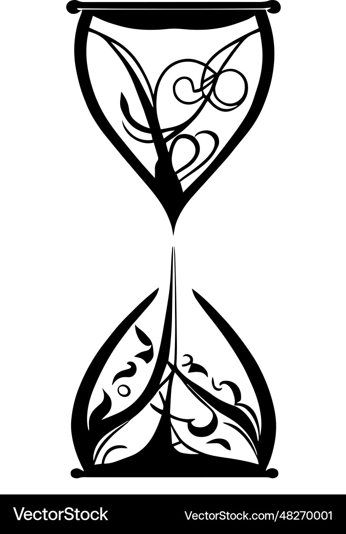 Hourglass tattoo pattern Royalty Free Vector Image