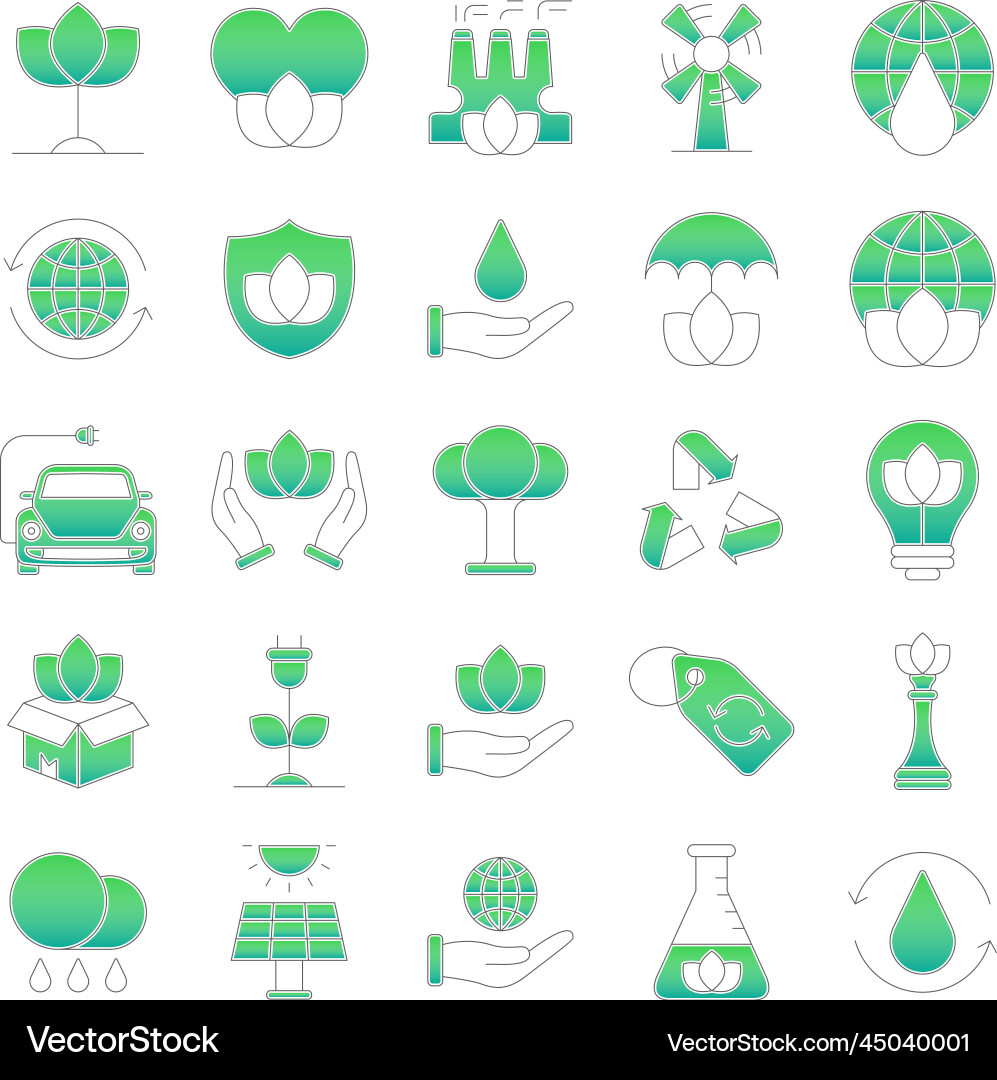 Icons set of environment Royalty Free Vector Image