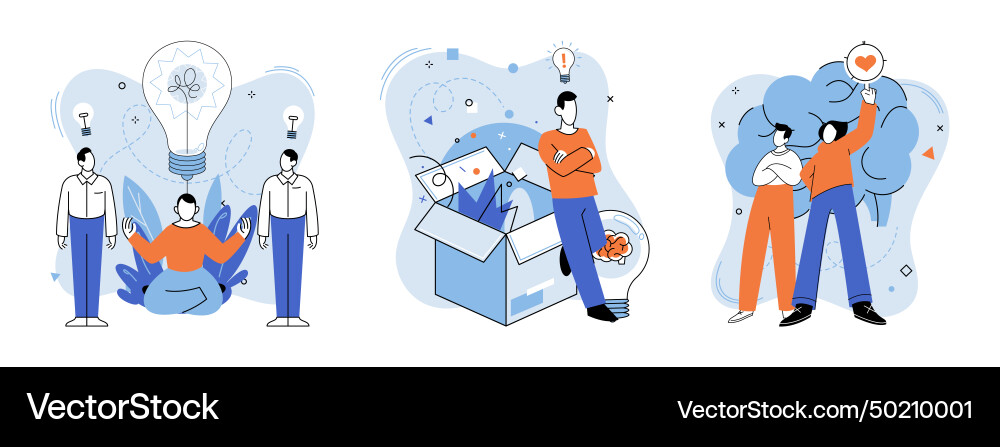 Idea in a box strategic thinking breaks down Vector Image