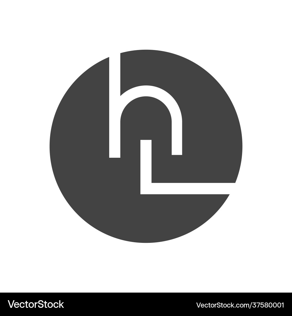 Initial letter eh or he logo design Royalty Free Vector