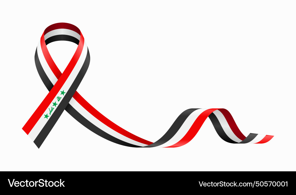 Iraqi flag stripe ribbon wavy background layout Vector Image