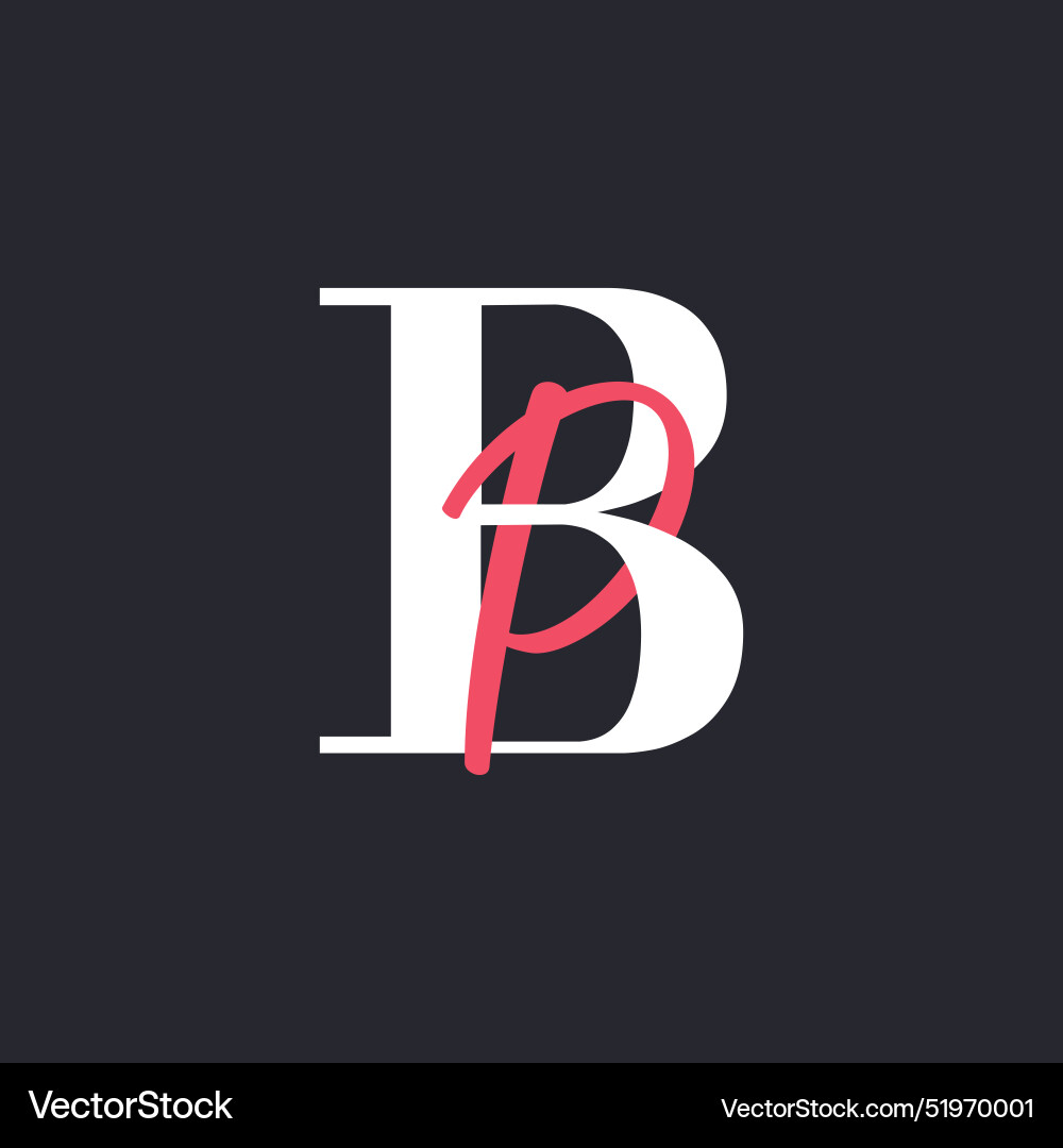Letter bp logo perfectly blended initials Vector Image