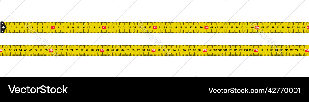 Measure tape with cm yellow ruler scale Royalty Free Vector