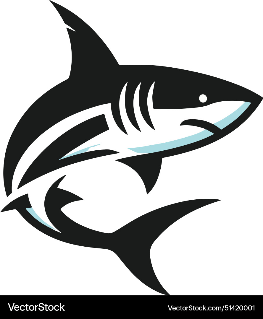 Minimal modern shark Royalty Free Vector Image