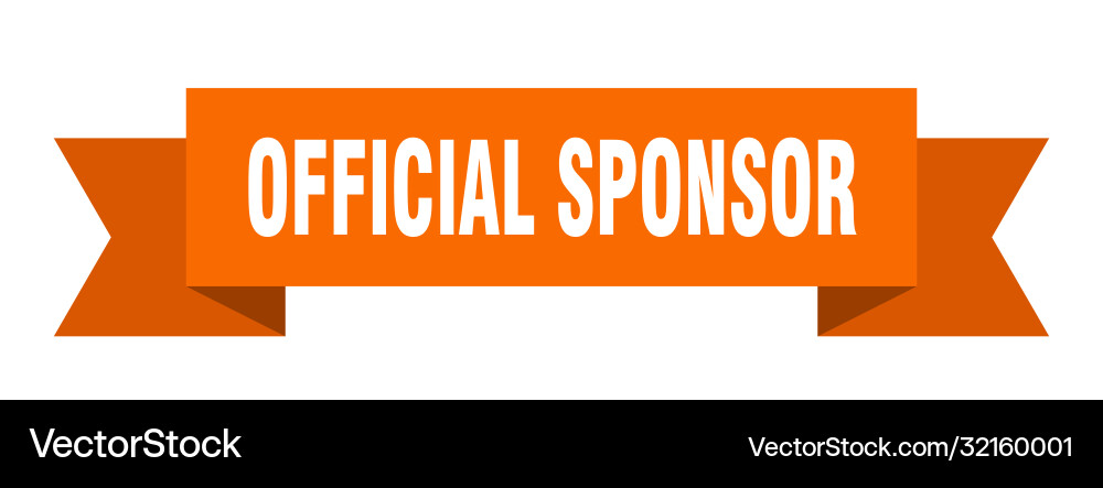 Official sponsor ribbon isolated Royalty Free Vector Image