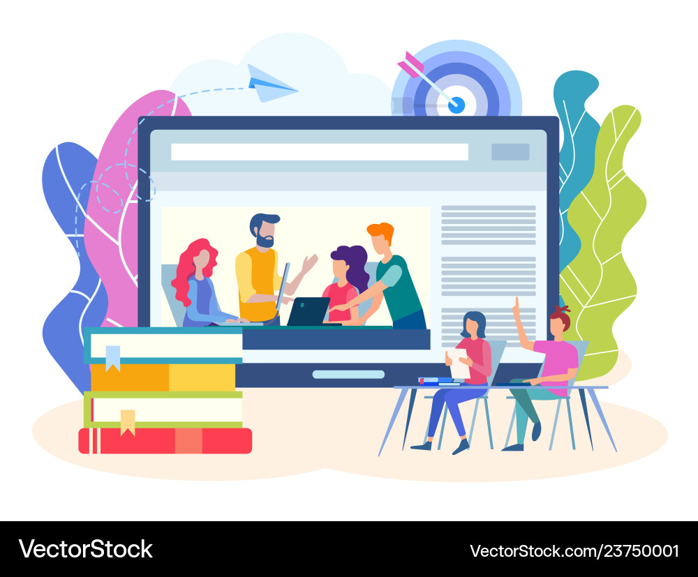 Online training group lessons seminars Royalty Free Vector