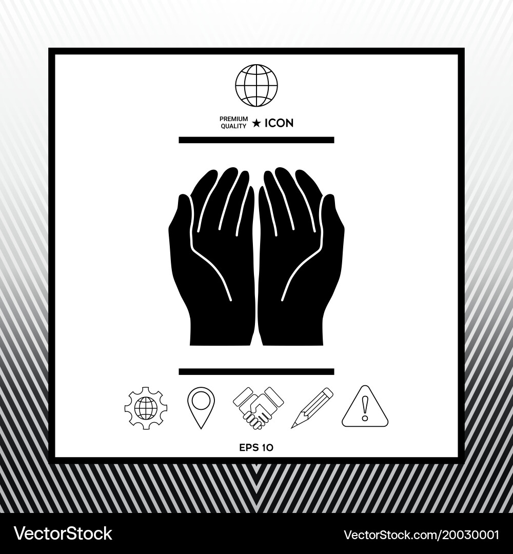 Open hands icon Royalty Free Vector Image - VectorStock
