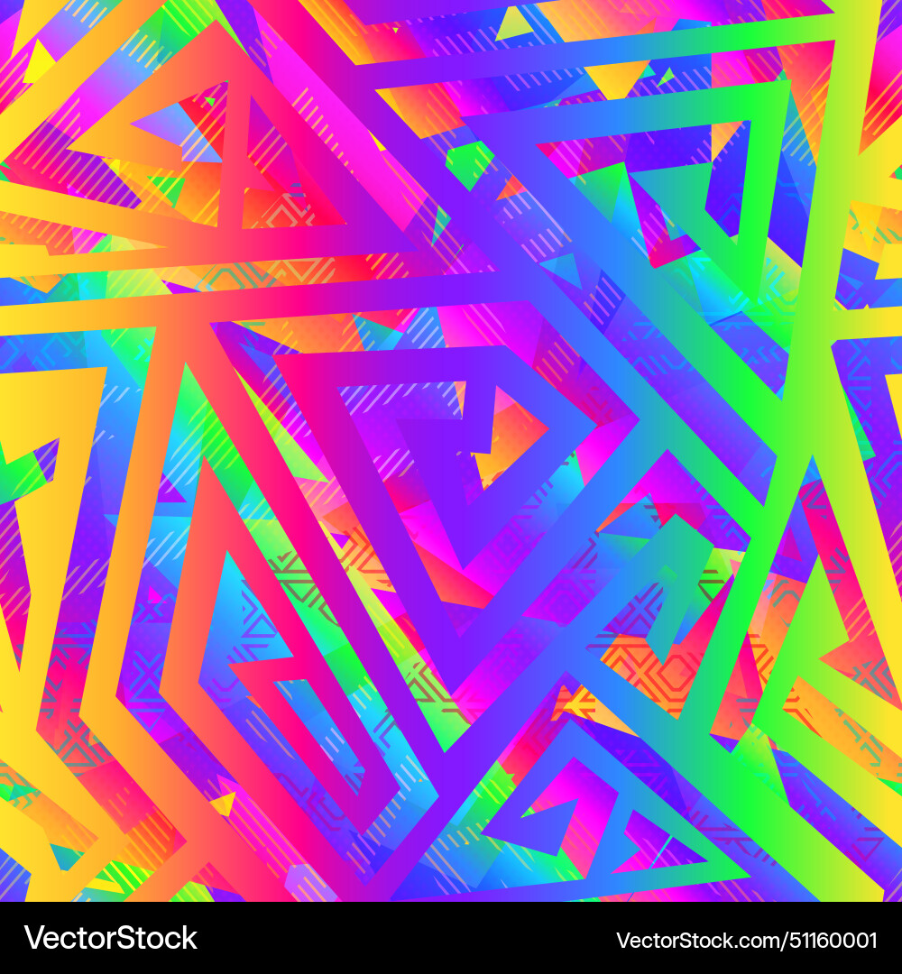 Rainbow geometric seamless pattern Royalty Free Vector Image