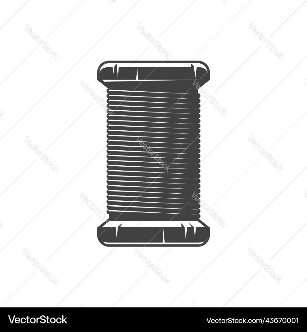 Thread on bobbin isolated tailors tool spool icon Vector Image