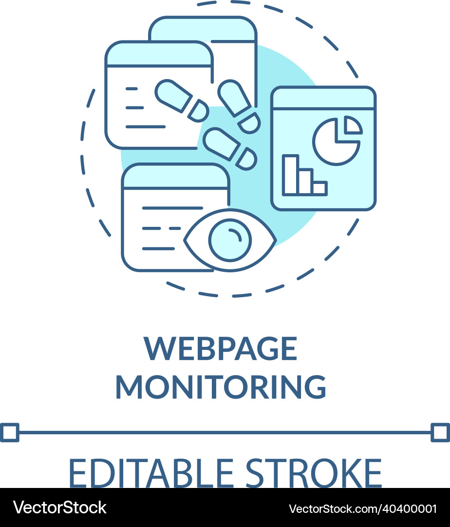 Webpage monitoring blue concept icon Royalty Free Vector