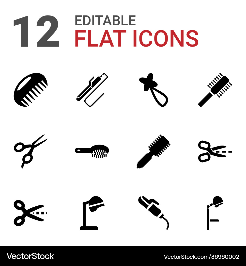 12 hairdressing icons Royalty Free Vector Image