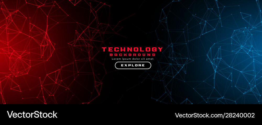 Abstract technology background with red and blue Vector Image