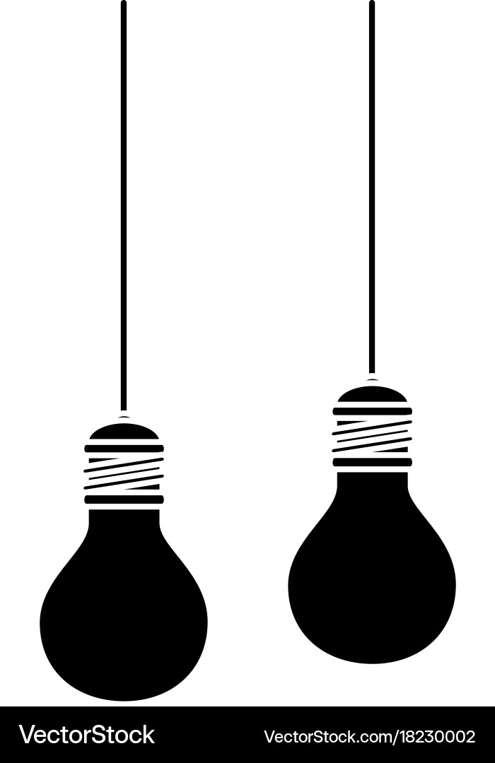 Bulbs light hanging icon Royalty Free Vector Image