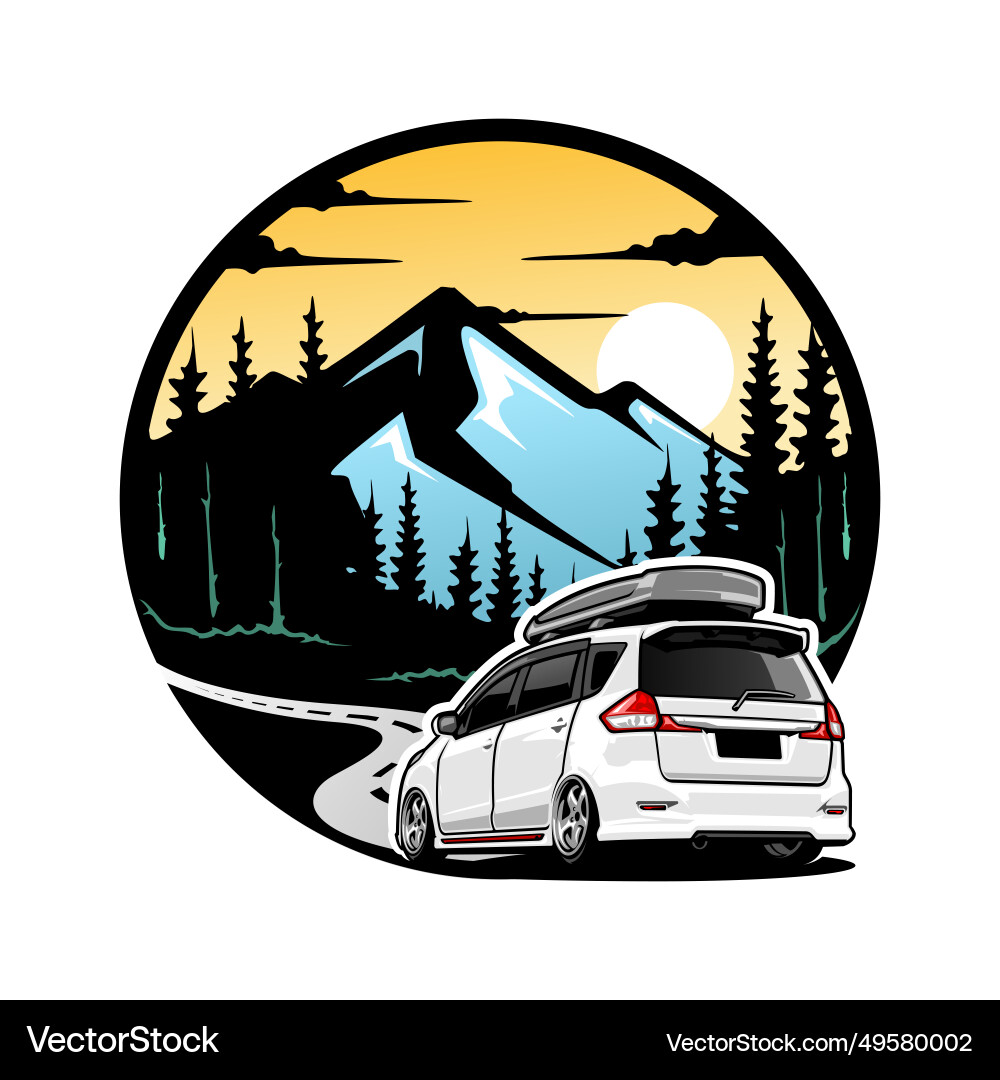 Car travel nature Royalty Free Vector Image - VectorStock