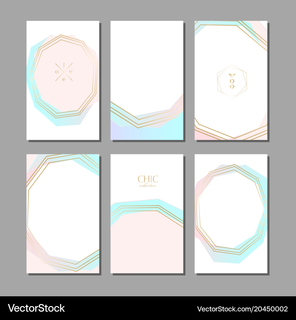 Chic geometric card set Royalty Free Vector Image