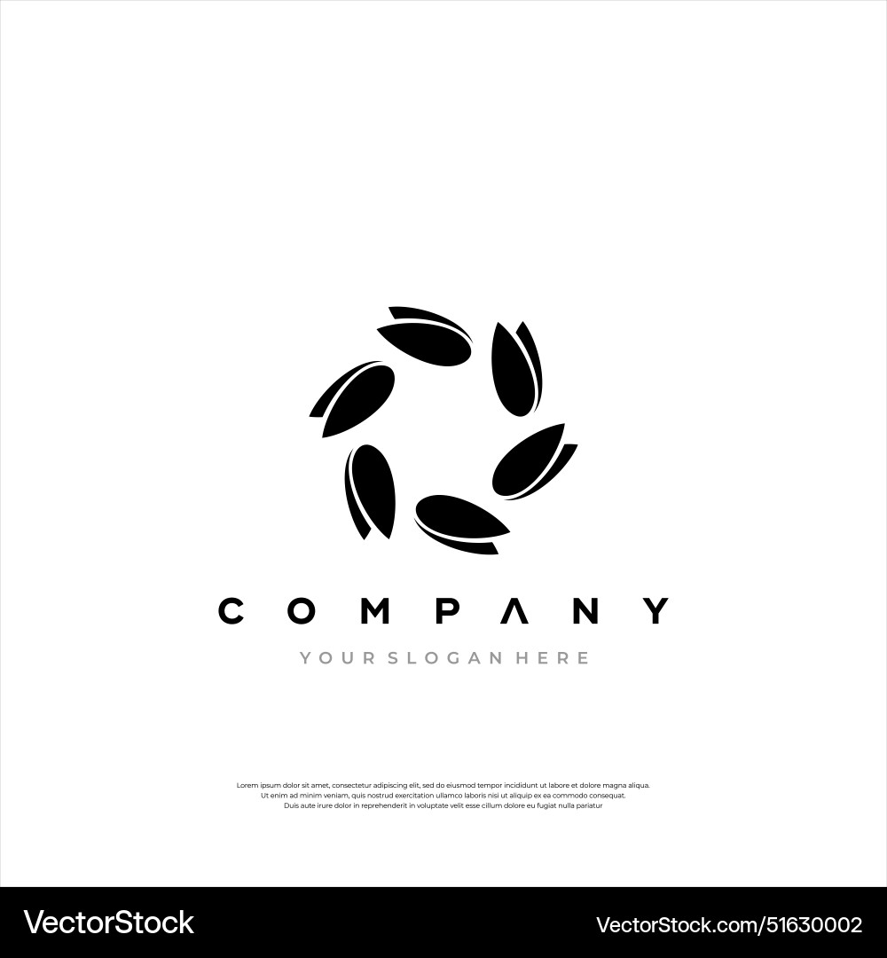 Circular leaf emblem logo Royalty Free Vector Image