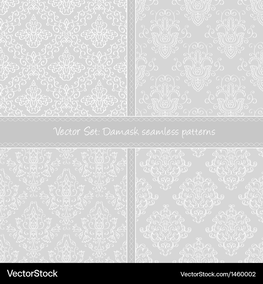 Damask floral textile pattern Royalty Free Vector Image
