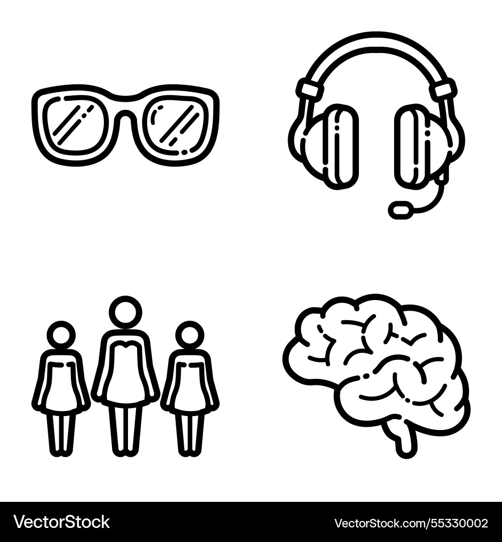 Essential flat icon set isolated on white Vector Image