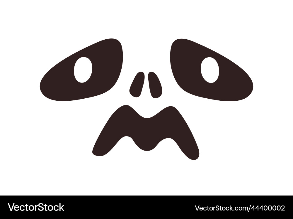 Face silhouette with frightened afraid emotion Vector Image