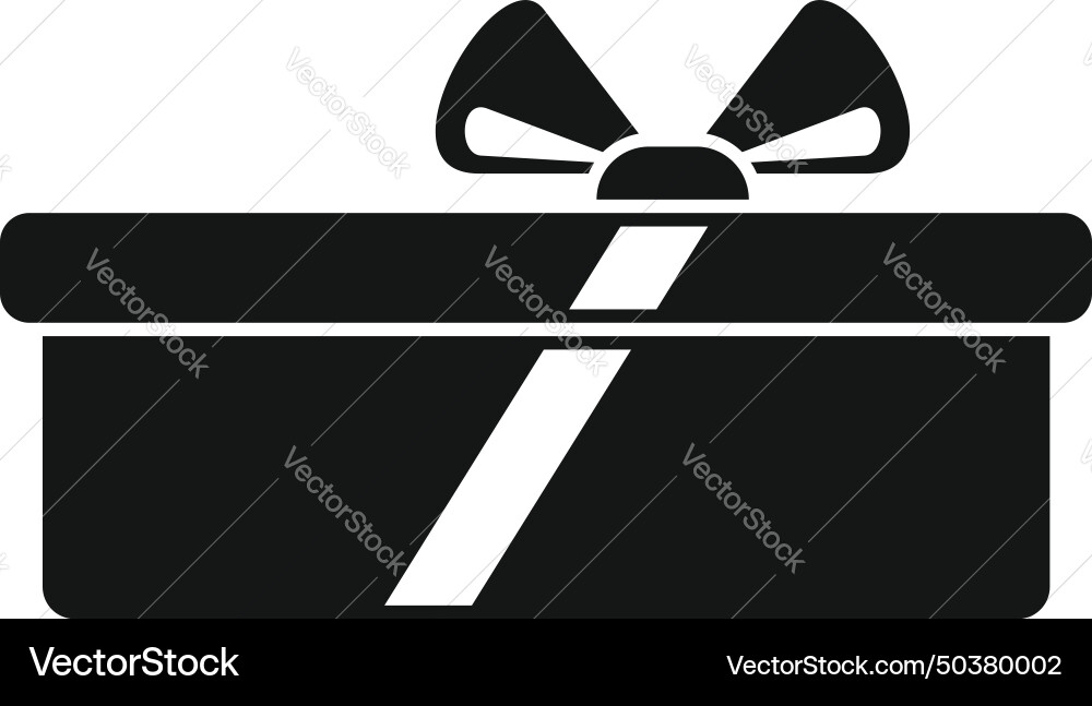 Festivity gift box icon simple prize gold Vector Image