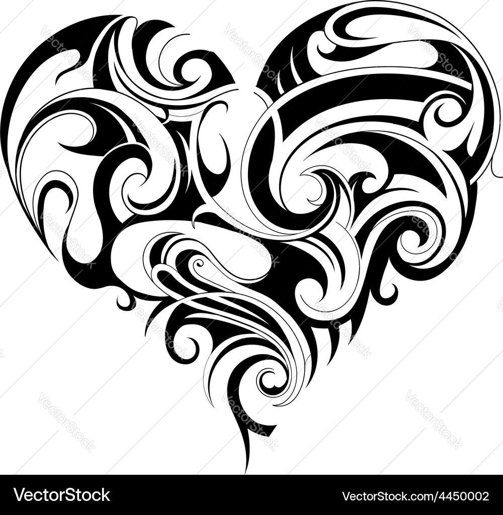 Heart shape tattoo Royalty Free Vector Image - VectorStock