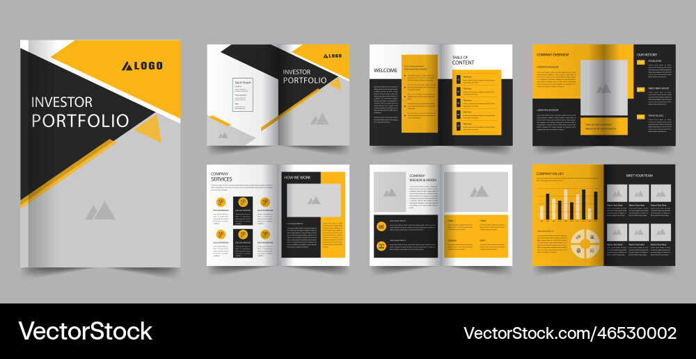 Investor portfolio template or company profile Vector Image