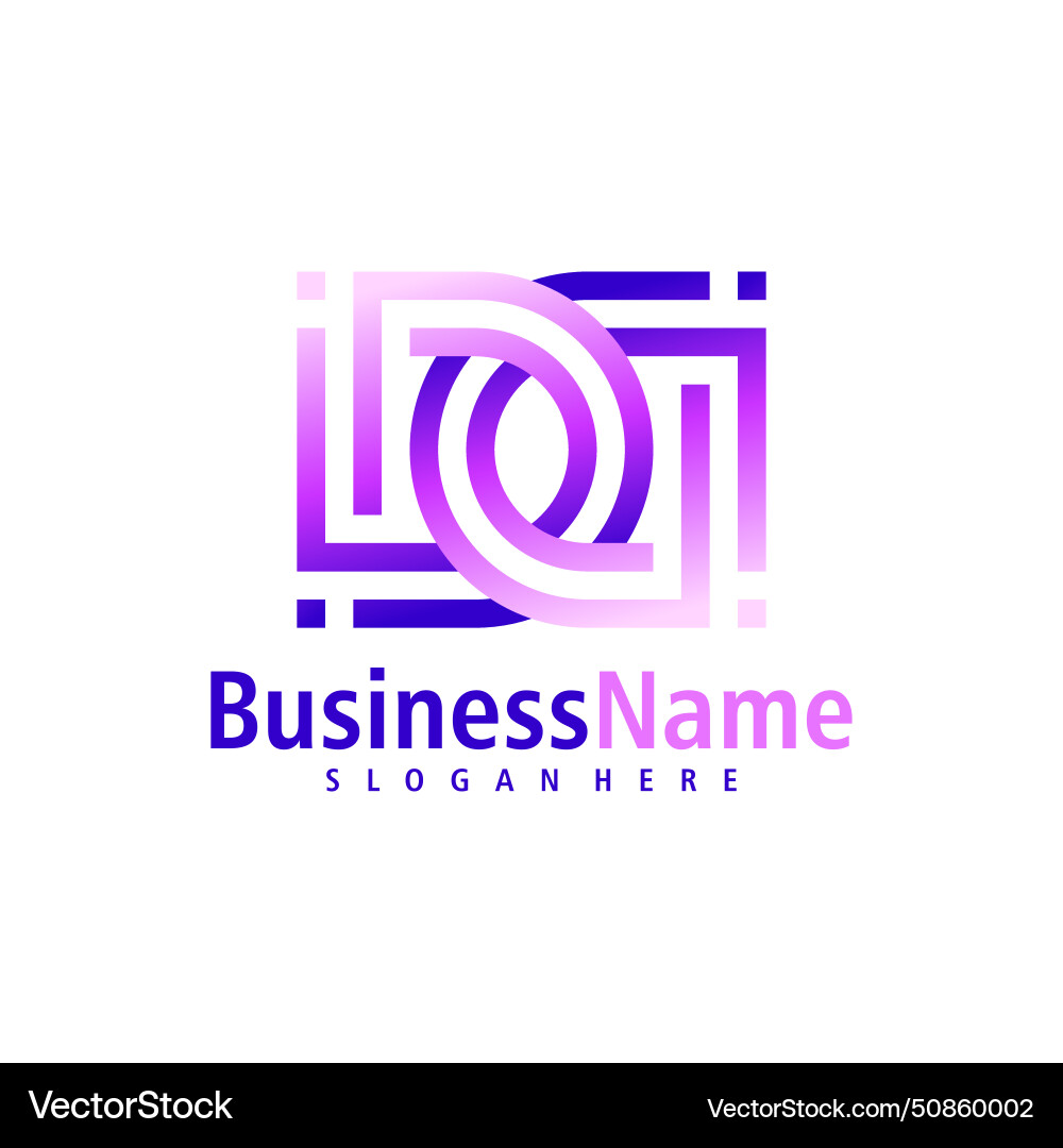 Letter d logo design creative initial Royalty Free Vector