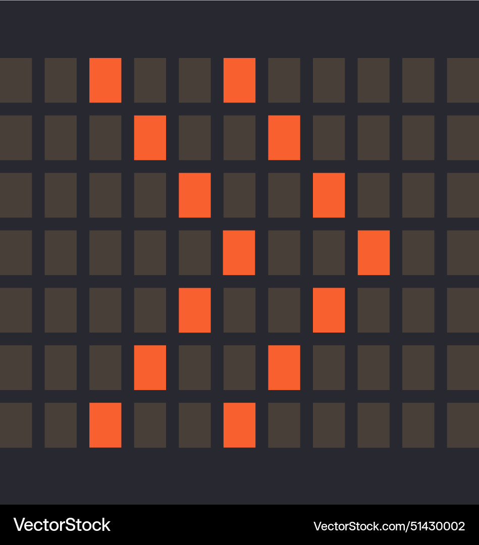 Letter symbol right shift led orange color Vector Image