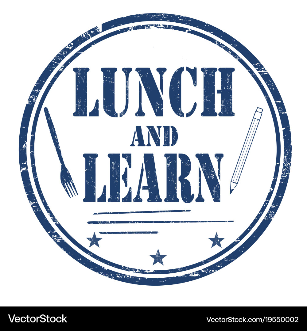 Lunch and learn grunge rubber stamp Royalty Free Vector