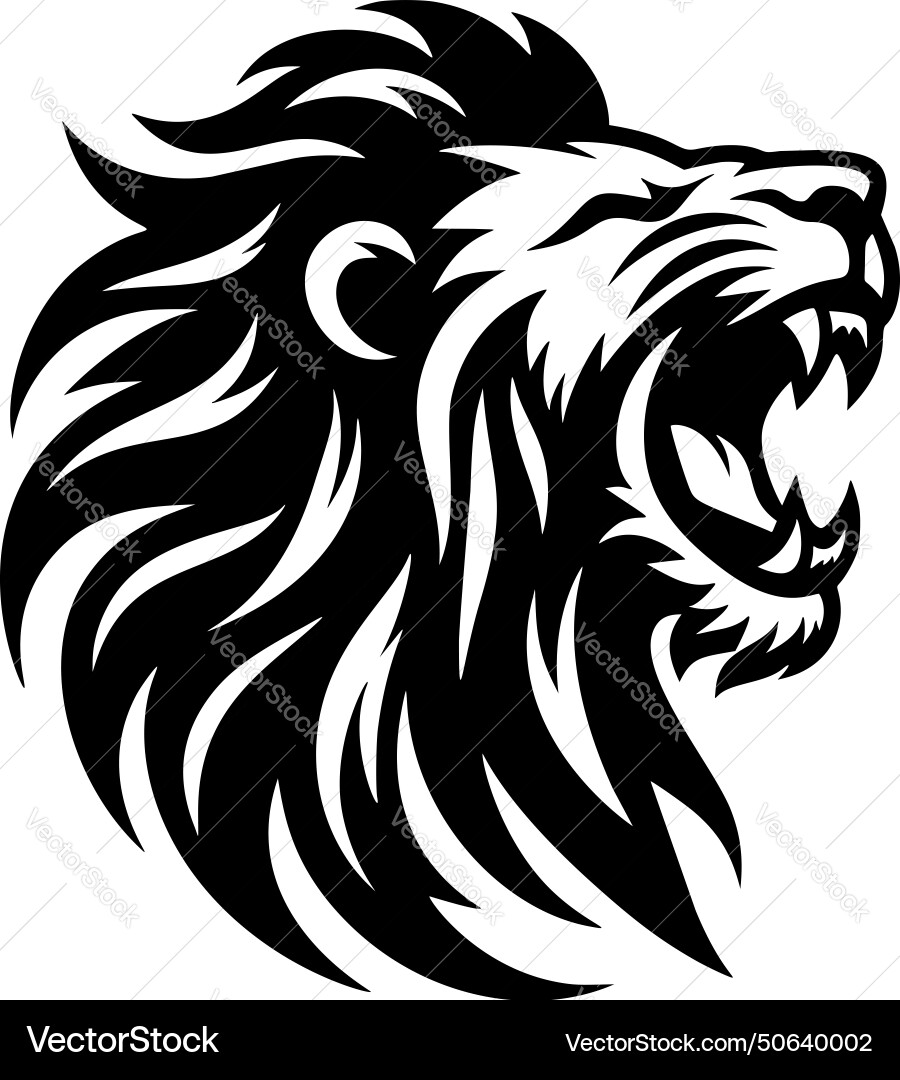 Majestic roaring lion Royalty Free Vector Image