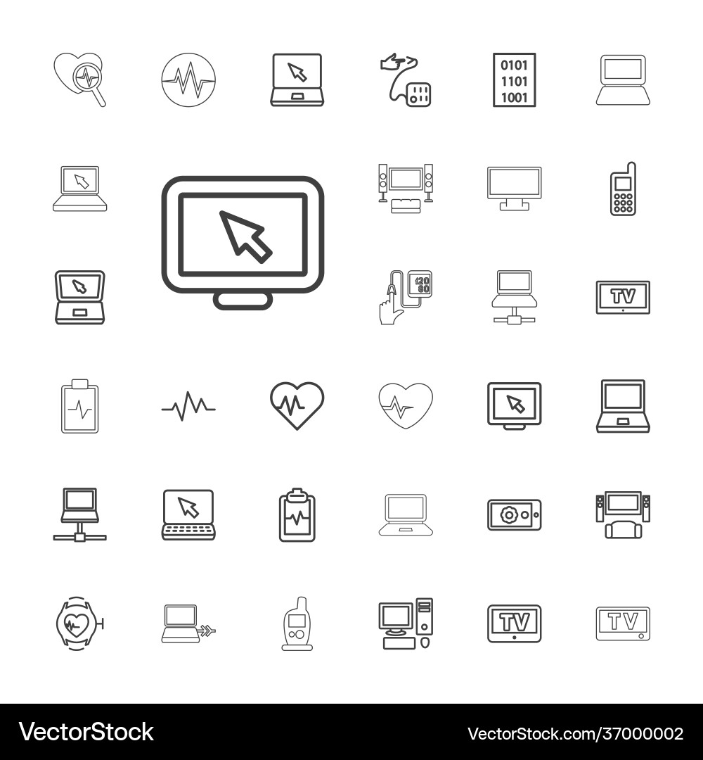 Monitor icons Royalty Free Vector Image - VectorStock